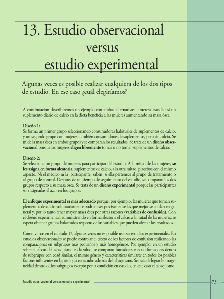 13 - Cap. 13 - Estudio Observacional Versus Estudio Experimental | PDF | Experimentar