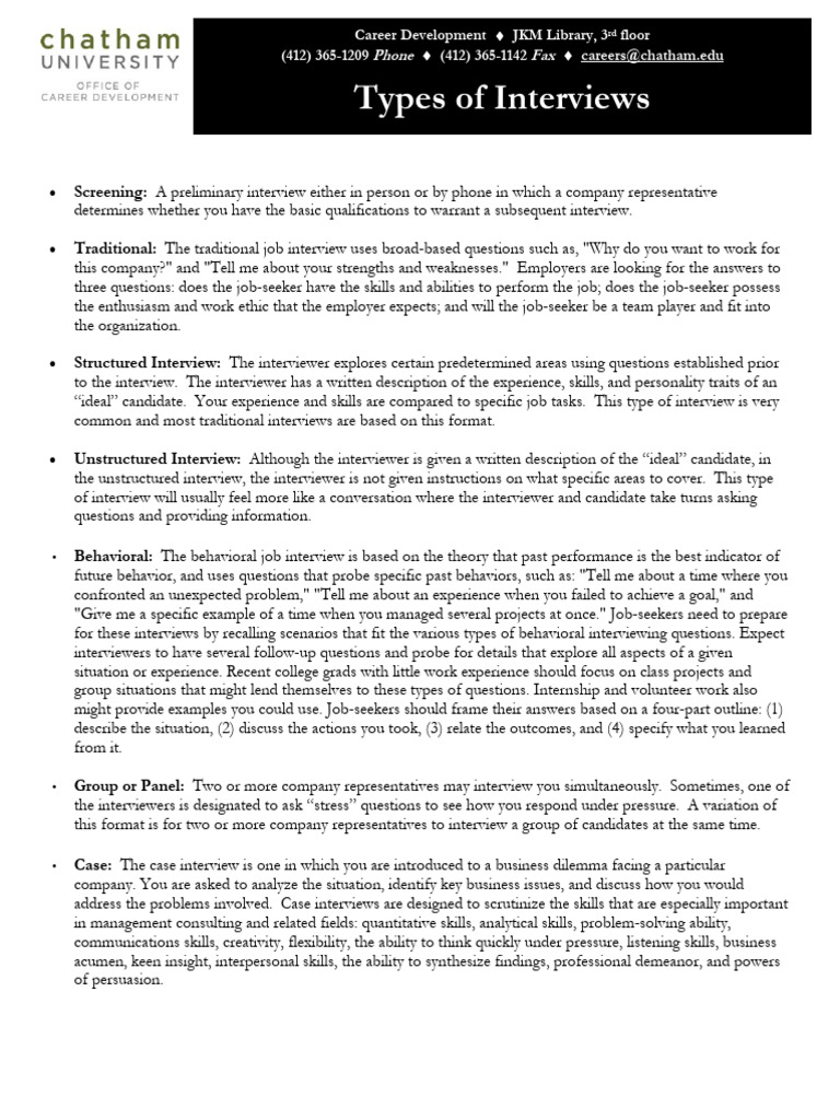 Types of Interviews4 | PDF | Job Interview | Interview
