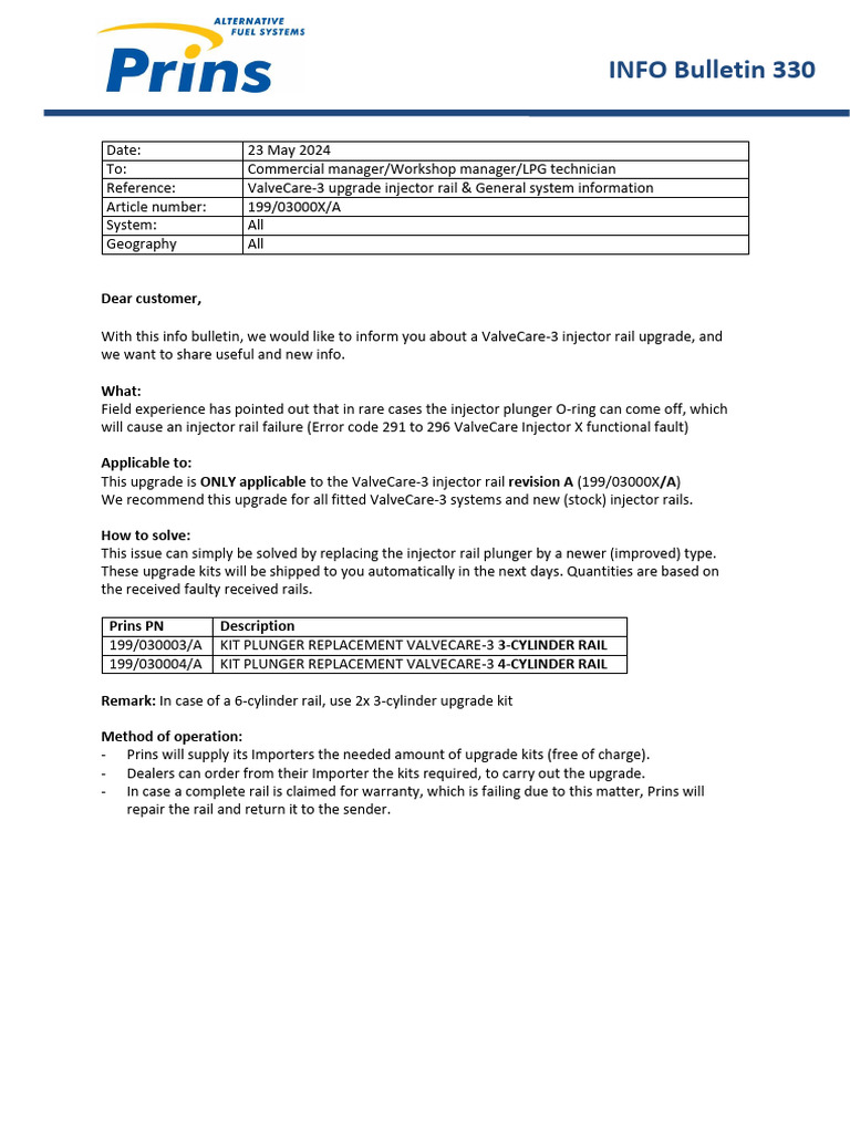 Prins ValveCare-3 upgrade | PDF | Manufactured Goods