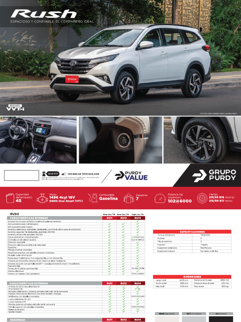 Ficha Técnica - Ficha Técnica Toyota Rush | PDF