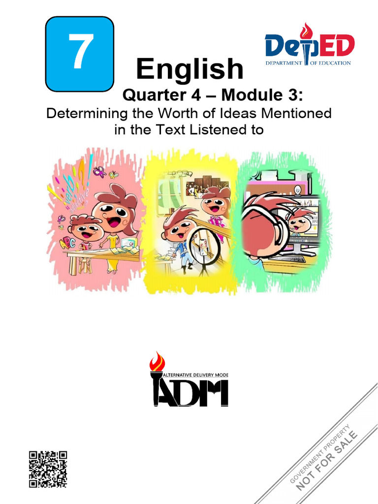 English 7 Q4 Module 3 Determining The Worth of Ideas Mentioned in The ...