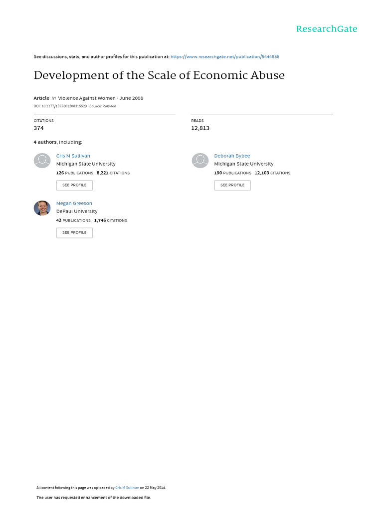 Development of the Scale of Economic Abuse | Download Free PDF | Principal Component Analysis ...