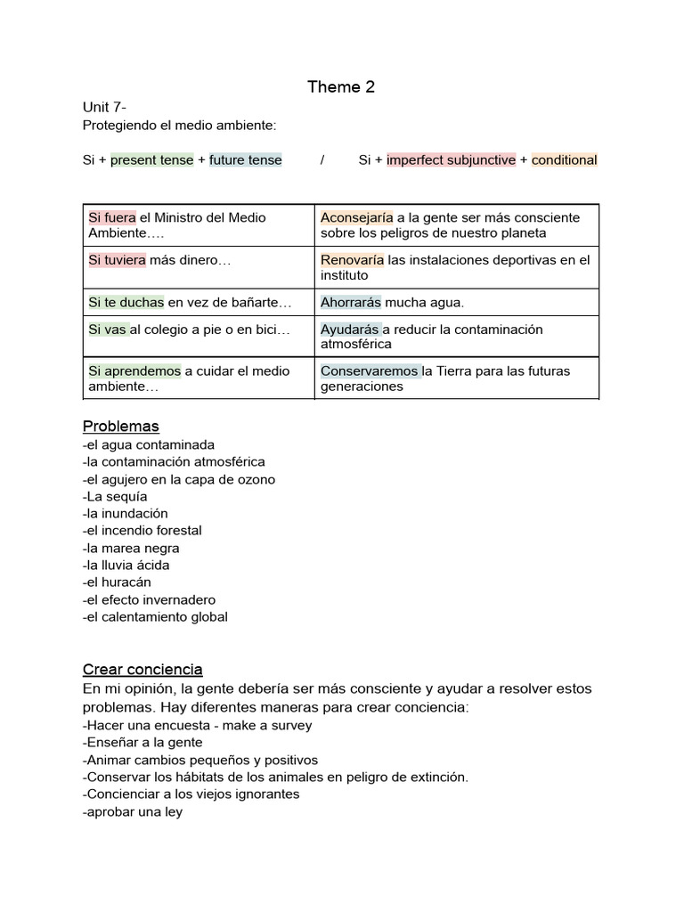Spanish - The Environment | PDF | Contaminación | Entorno natural