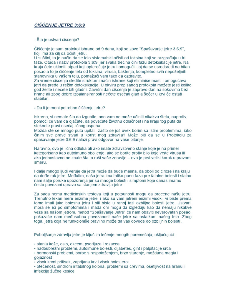 Čišćenje Jetre 3 | PDF