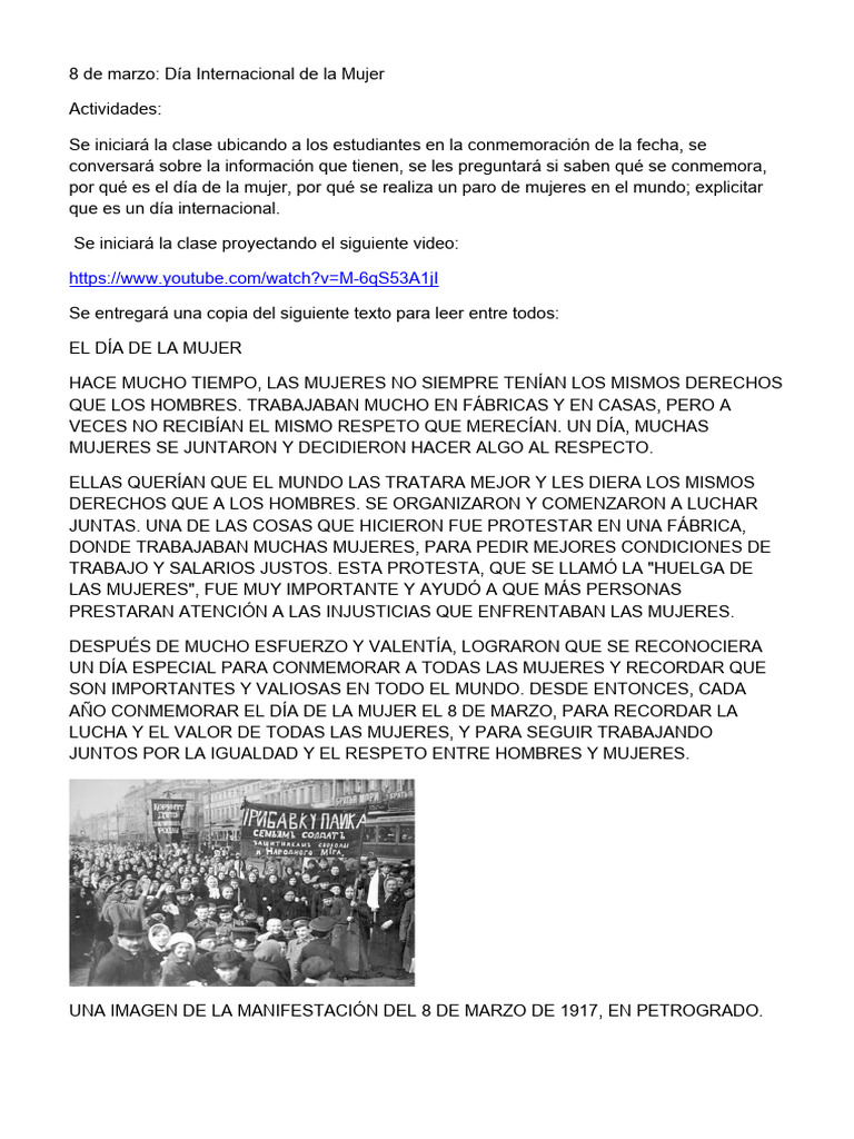 Actividades para el Día de la Mujer | PDF | Mujer