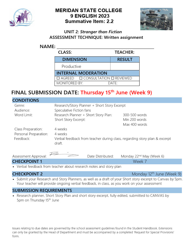 9 ENG Unit 2 Task 2.2 Short Story Plan and Excerpt-1 | PDF | Human Communication | Cognition