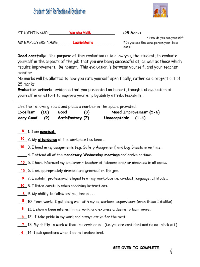 Kami Export - Warisha Malik - Self Reflection and evaluation1 | PDF | Human Communication | Learning