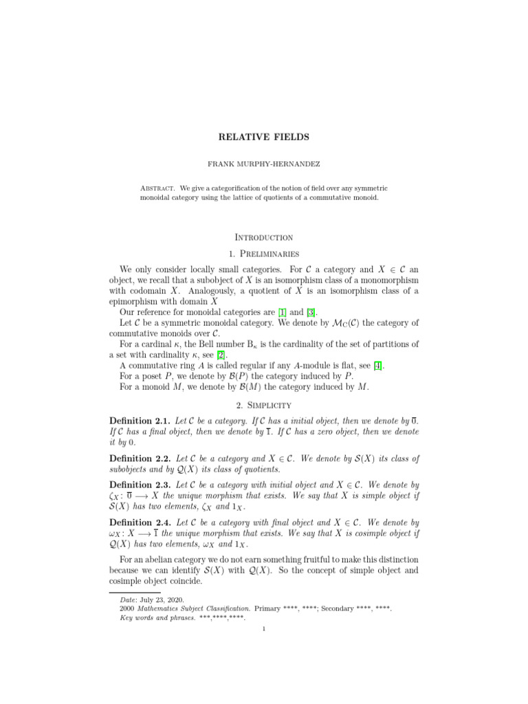 RelativeFields | PDF | Ring (Mathematics) | Functions And Mappings