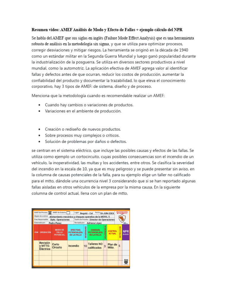AMEF: Optimización y Gestión de Riesgos | PDF | Riesgo | Six Sigma