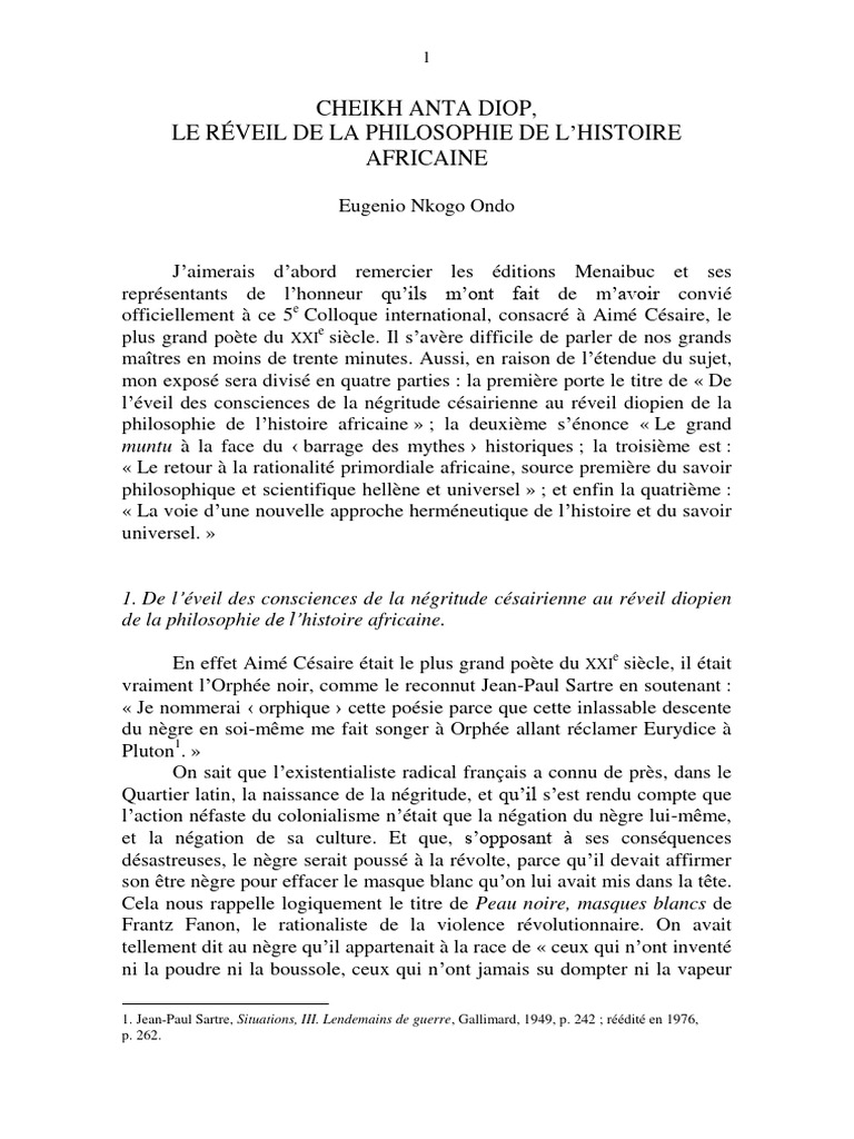 Cheikh Anta Diop | PDF | Noûs | Platon