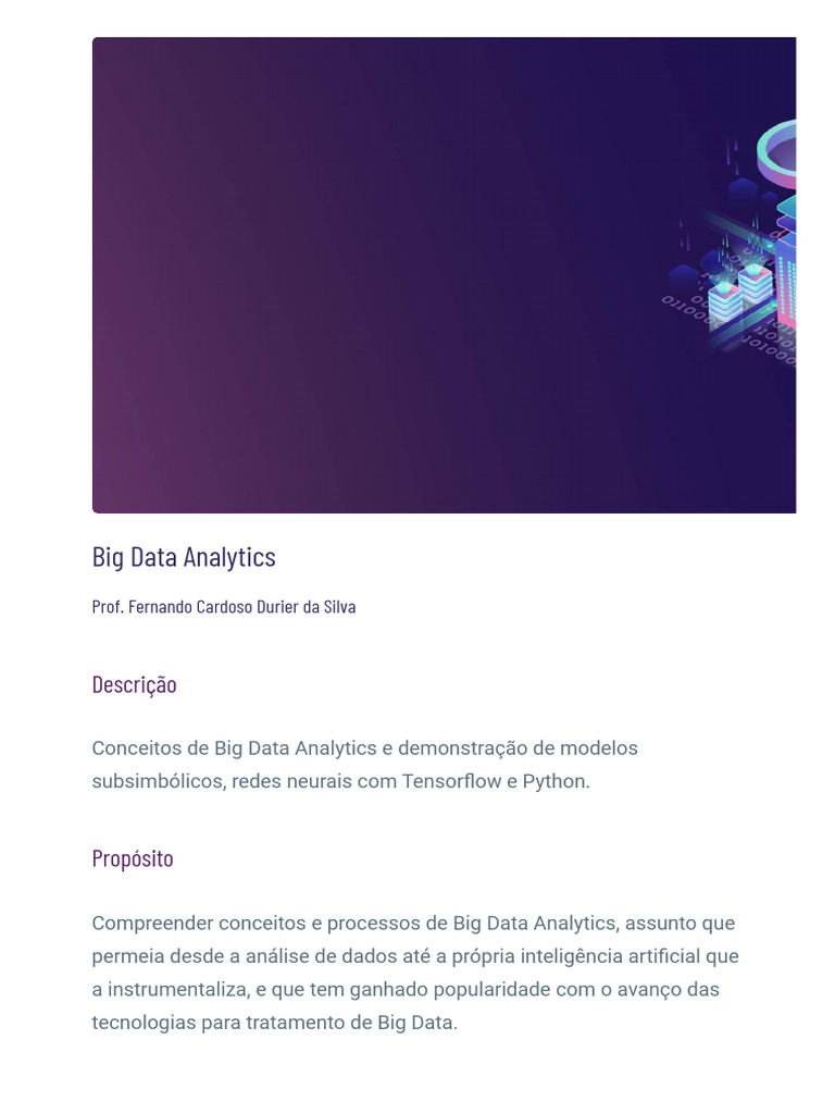 5 - Big Data Analytics | PDF | Aprendizado de máquina | Inteligência ...