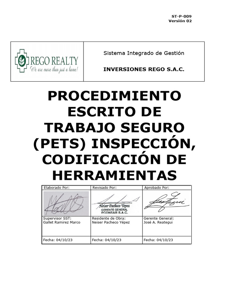 SST P 009 Pets Insp Cod He v2 | PDF | Color