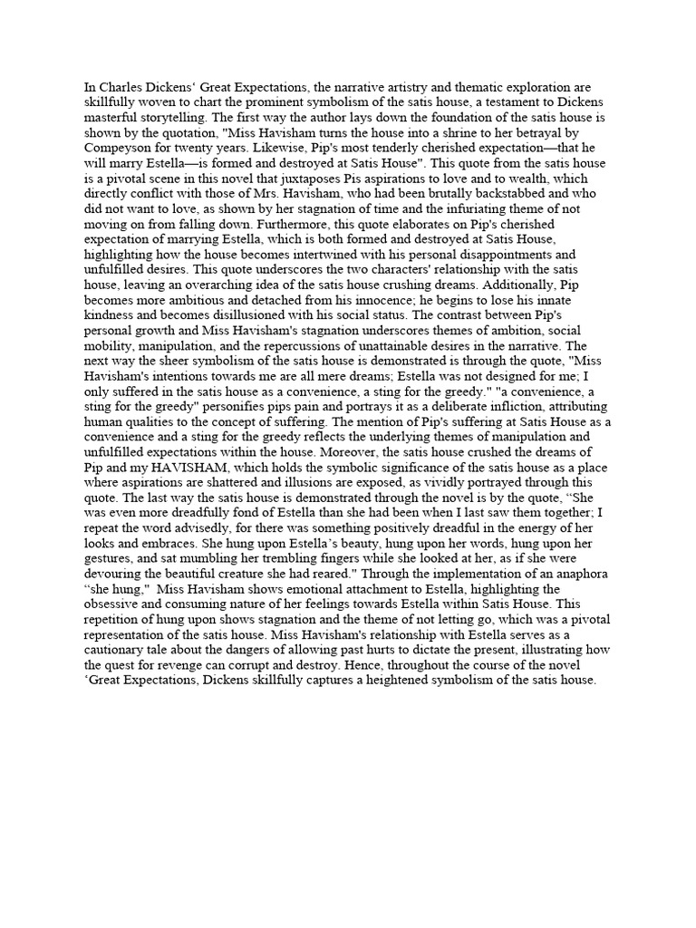 Essay | PDF | Great Expectations | Estella (Great Expectations)