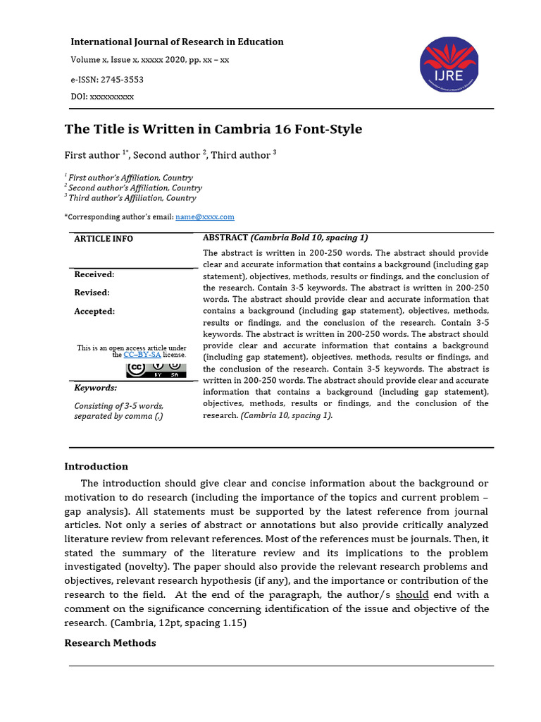 Template IJRE | PDF | Data | Learning