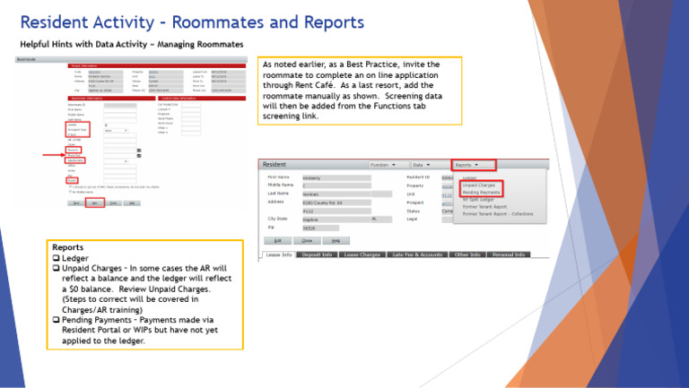 Yardi - 101 - Resident - Activity - Roommates - and - Reports | PDF ...