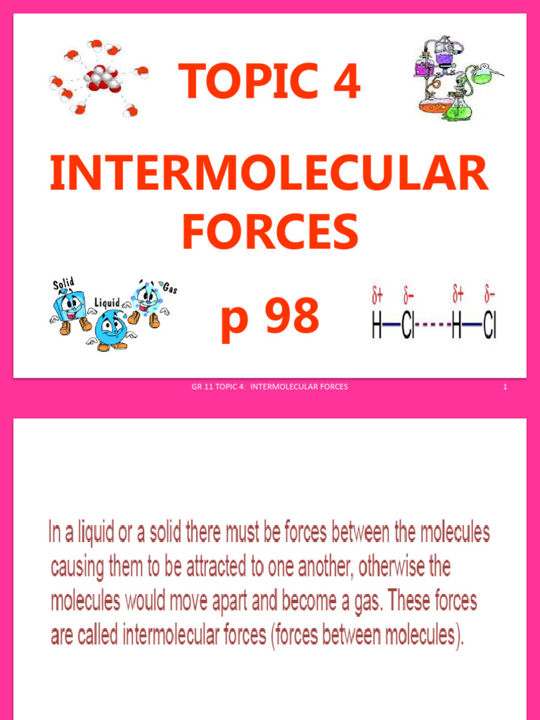 Oxford Gr 11 Topic 4 Intermolecular Forces | PDF | Intermolecular Force ...