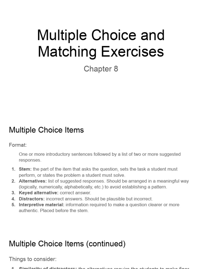 Crafting Effective Multiple Choice Questions | PDF | Multiple Choice | Cognition