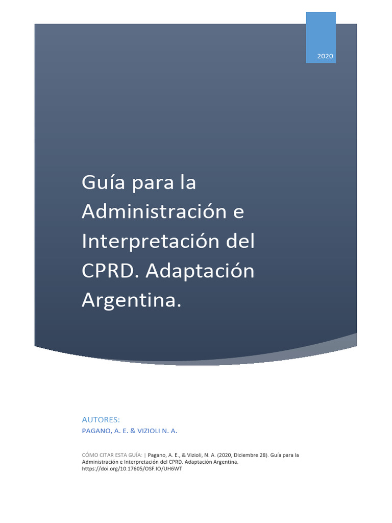 Guía CPRD: Administración e Interpretación | PDF | Escala Likert ...