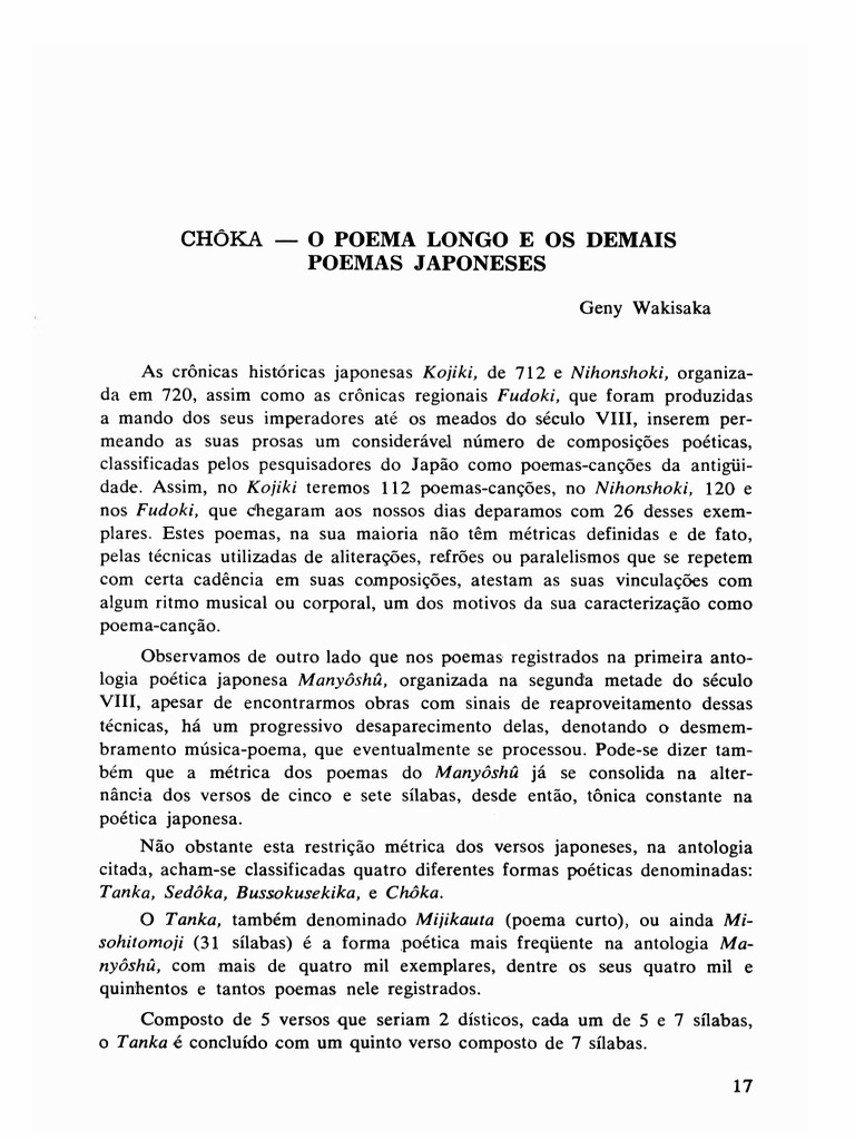 Zeluiz, 02 Chôka - O Poema Longo e Os Demais Poemas Japoneses ...