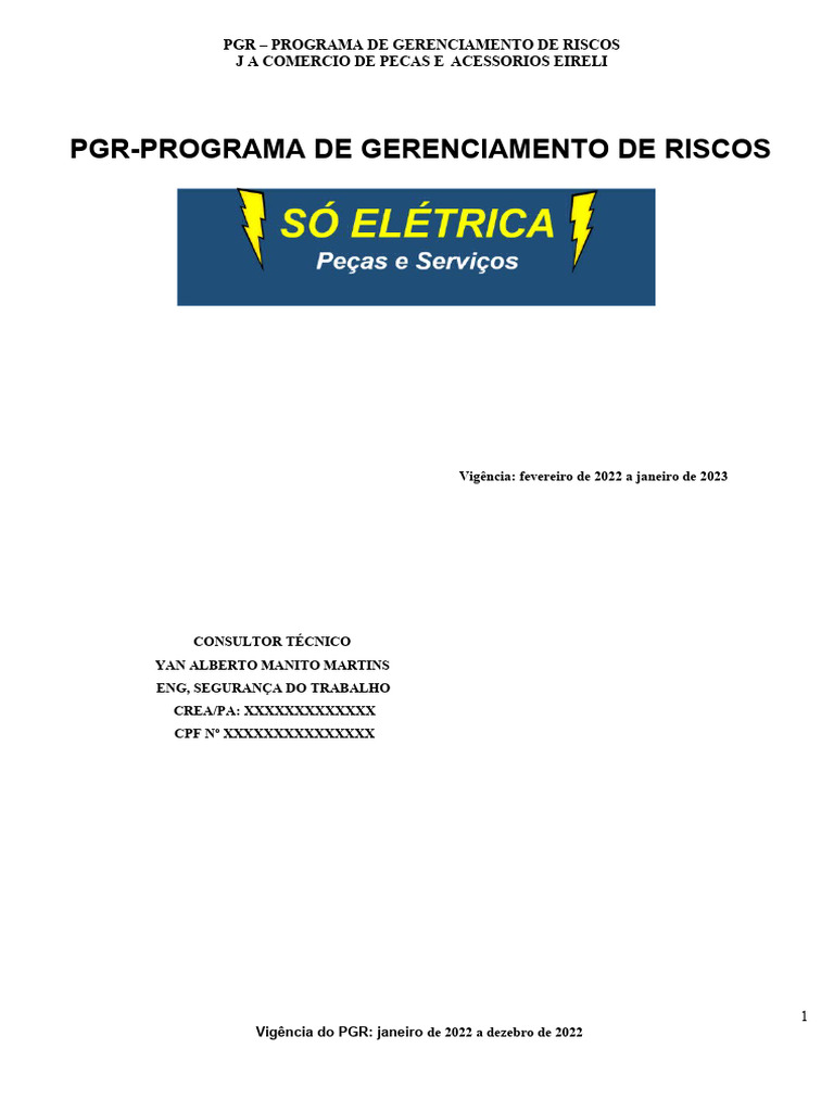 PGR: Gerenciamento de Riscos 2022-2023 | PDF