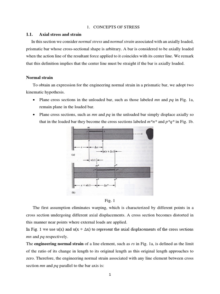 Course 1 | PDF | Stress (Mechanics) | Continuum Mechanics