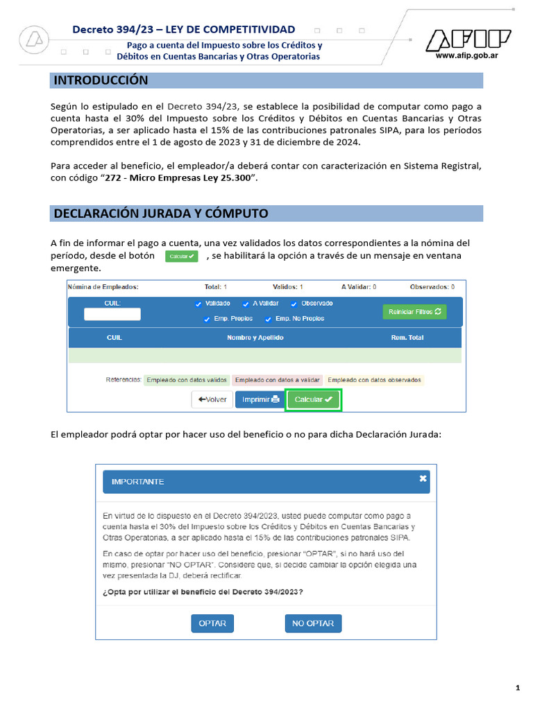 Pago A Cuenta Dec 394 - 2023 | PDF | Informática
