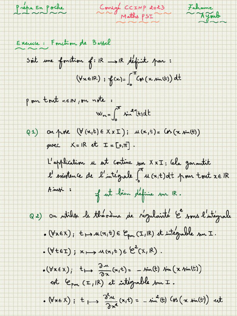 Corrigé CCINP 2023 PSI - 2 | PDF