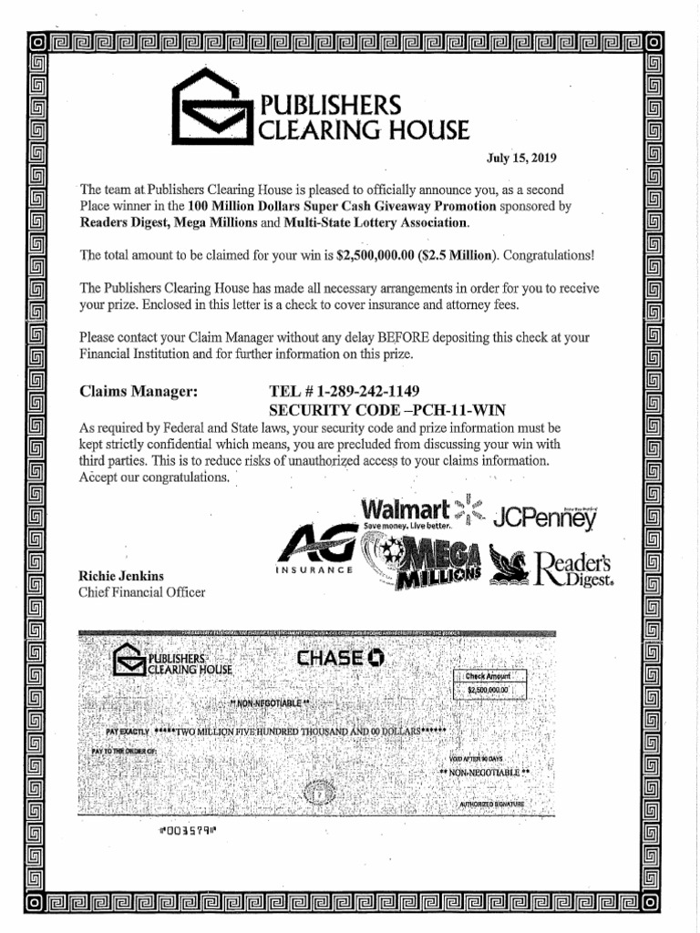 Publishers Clearing House Scam | PDF