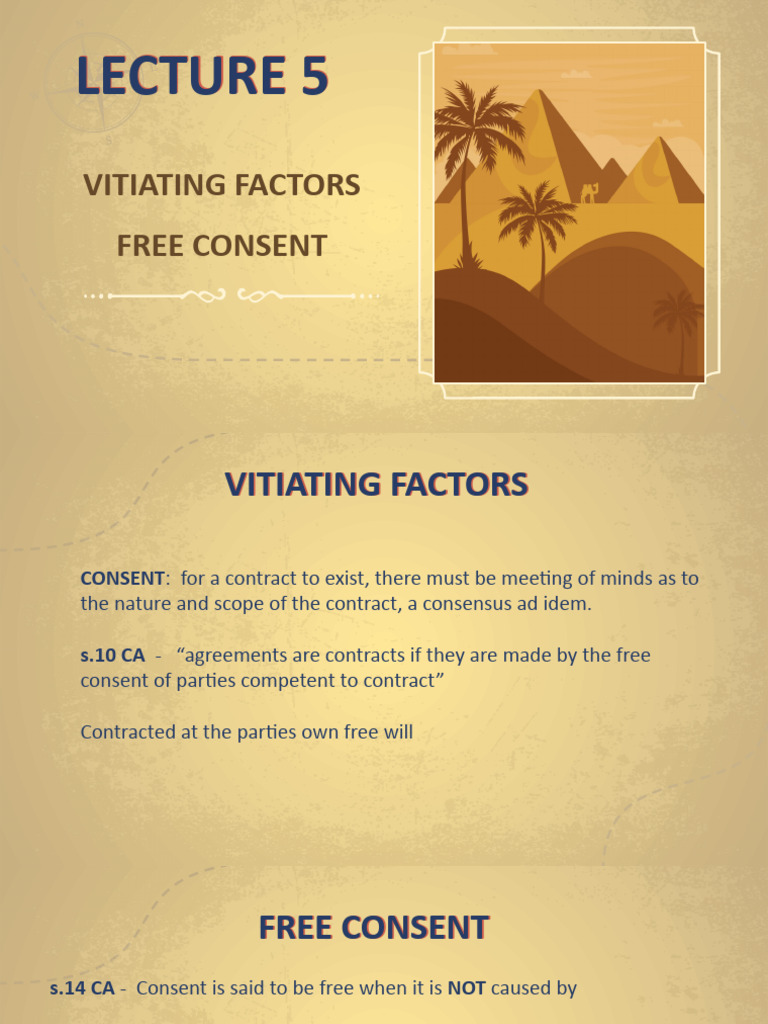 Understanding Vitiating Factors in Contracts | PDF | Misrepresentation ...