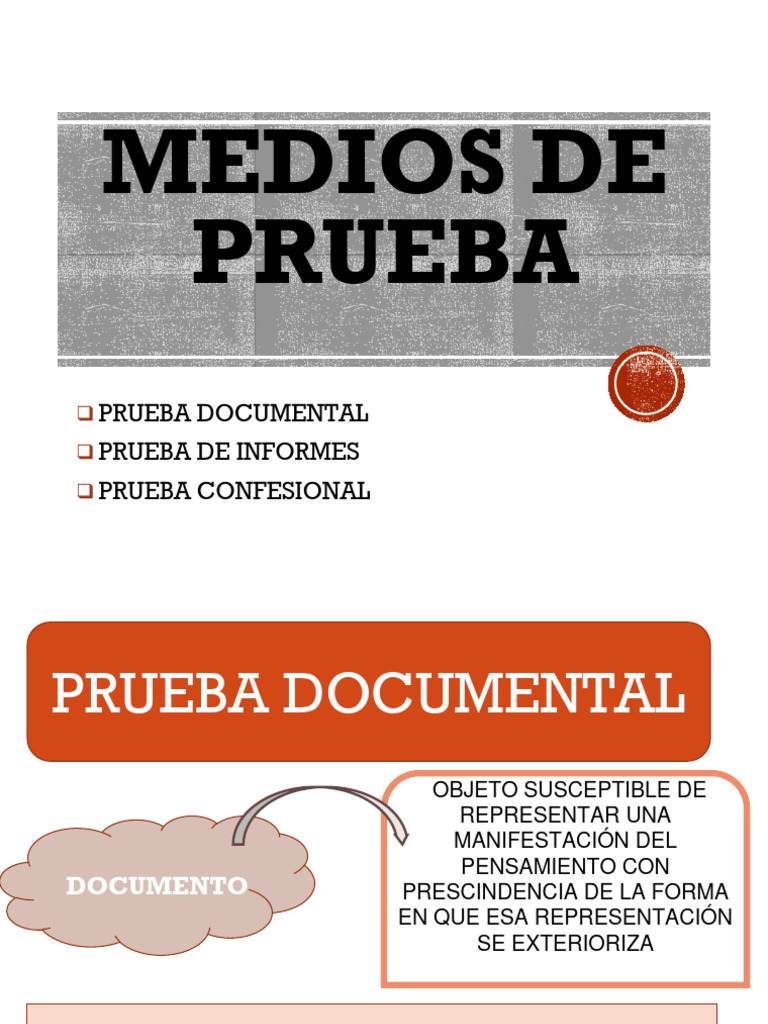 MEDIOS DE PRUEBA_DOCUMENTAL INFORMES CONFESIONAL 2024 | Descargar gratis PDF | Justicia | Crimen ...