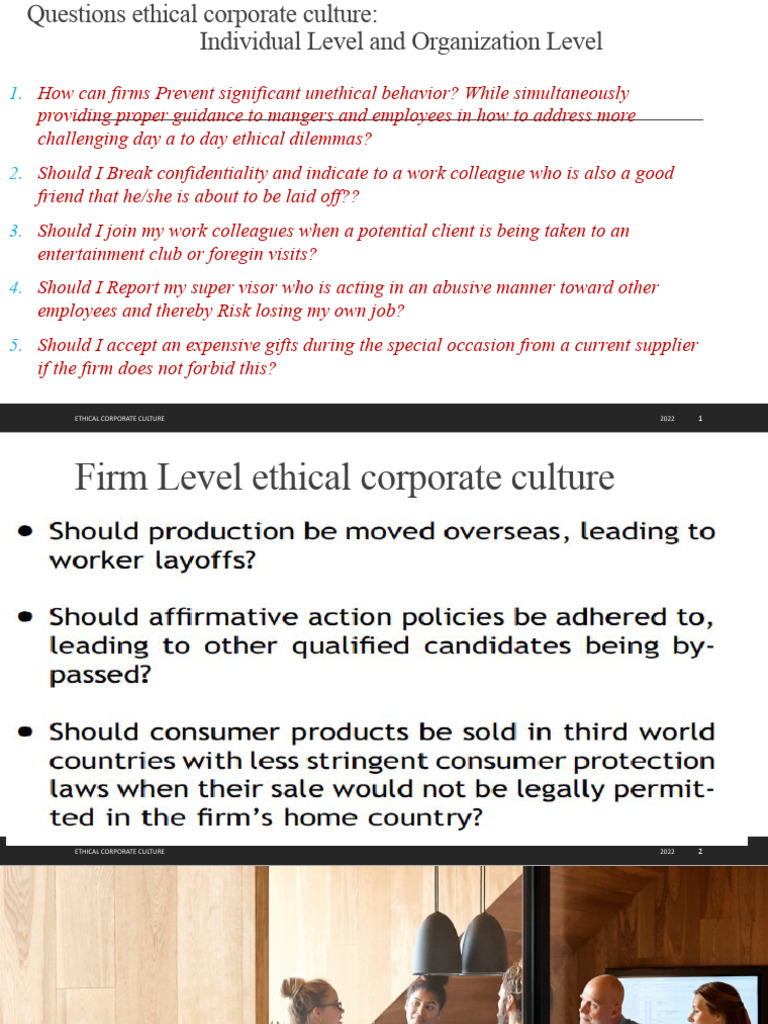 Building an Ethical Corporate Culture | PDF | Organizational Culture ...
