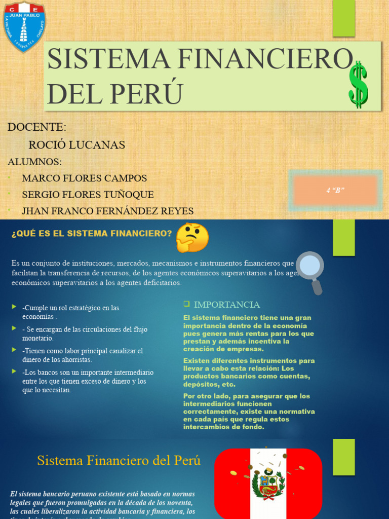 Sistema Financiero en el Perú | PDF | Bancos | Sistema financiero
