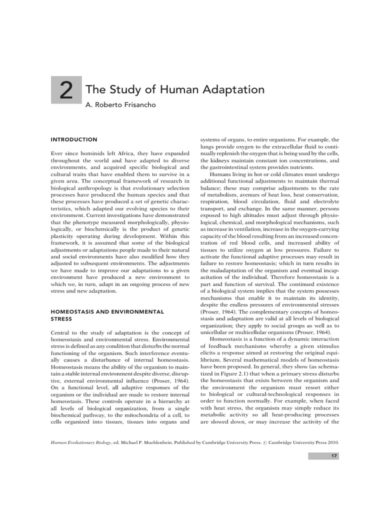 Human Adaptation and Homeostasis Explained | PDF | Natural Selection ...