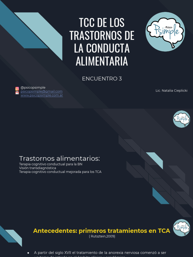 Tercer Encuentro TCC de Los TCA | PDF | Desorden alimenticio | Bulimia nerviosa