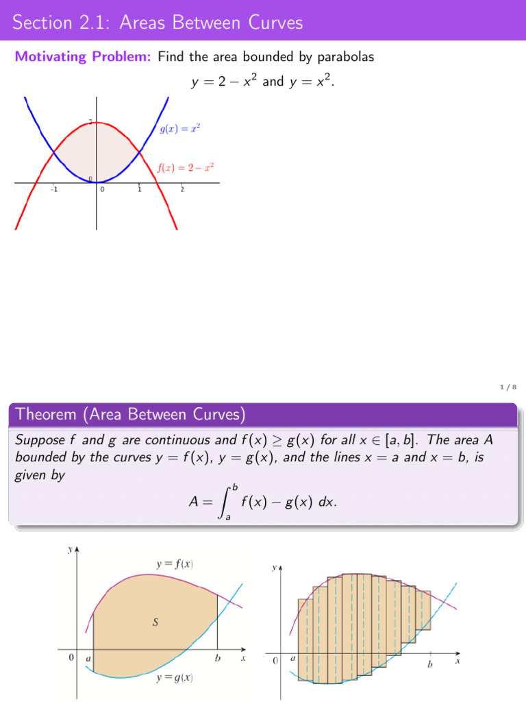 Calculating Areas Between Curves | PDF