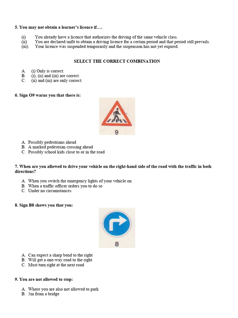 Driving License and Road Sign Regulations | PDF | Traffic | Transport ...