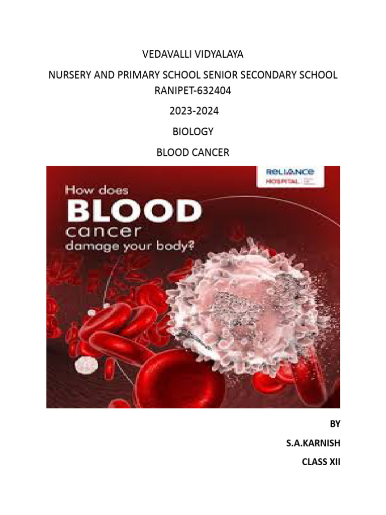 karnish bio project | PDF | Leukemia | Cancer