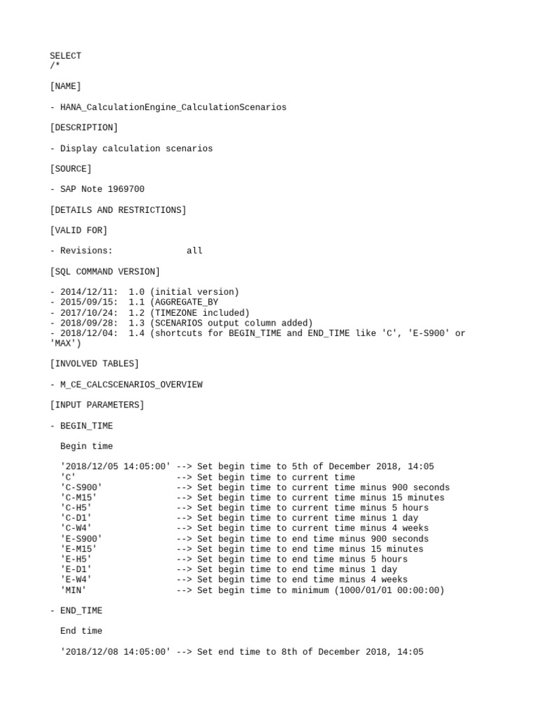 HANA Calculation Scenarios Overview | PDF | Computer Data | Computing