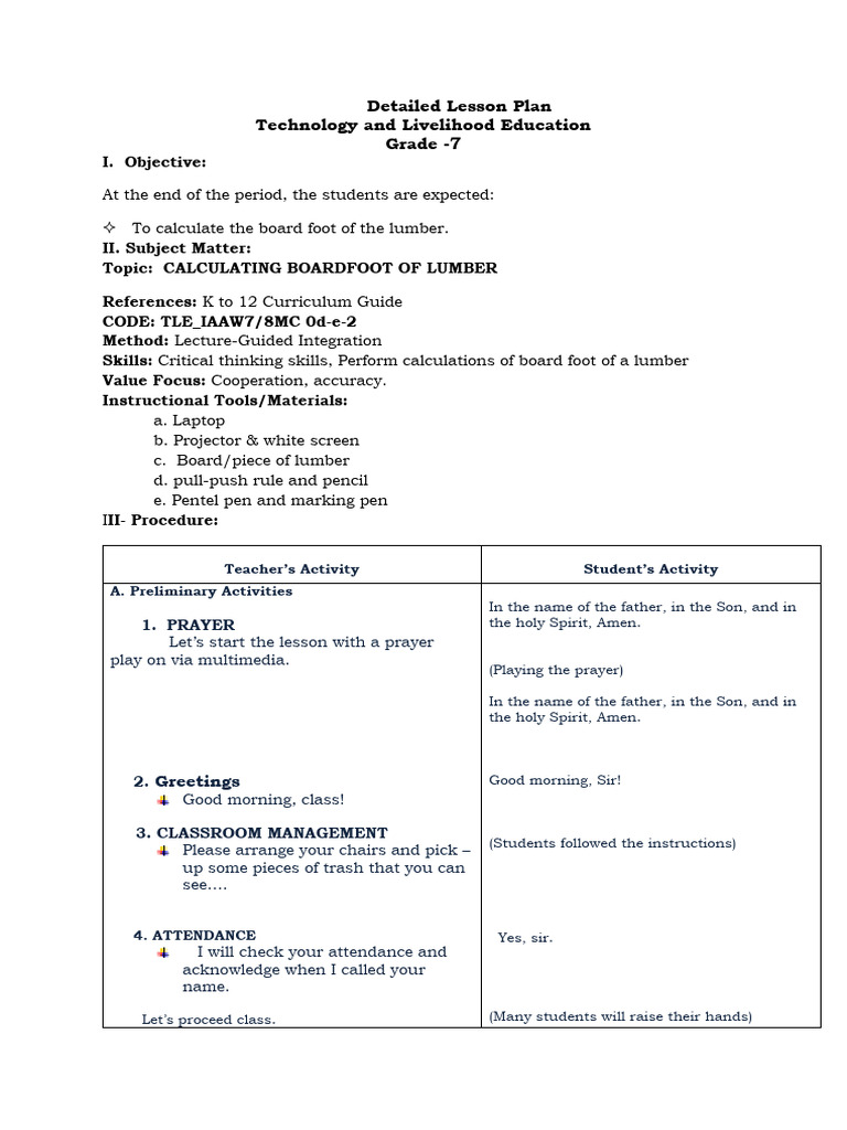 Grade 7-DLL | PDF | Foot (Unit) | Area
