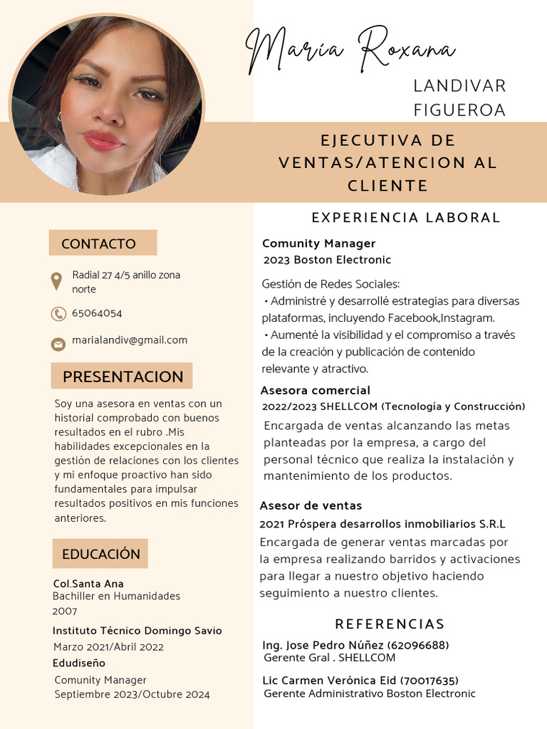Currículum vitae María Roxana | Descargar gratis PDF | Business