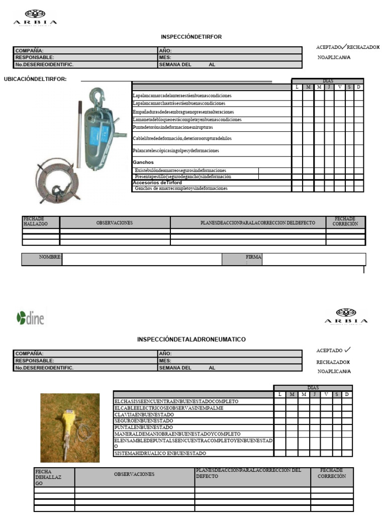 Formatos Check List EDITABLES 2023 Alfa | PDF
