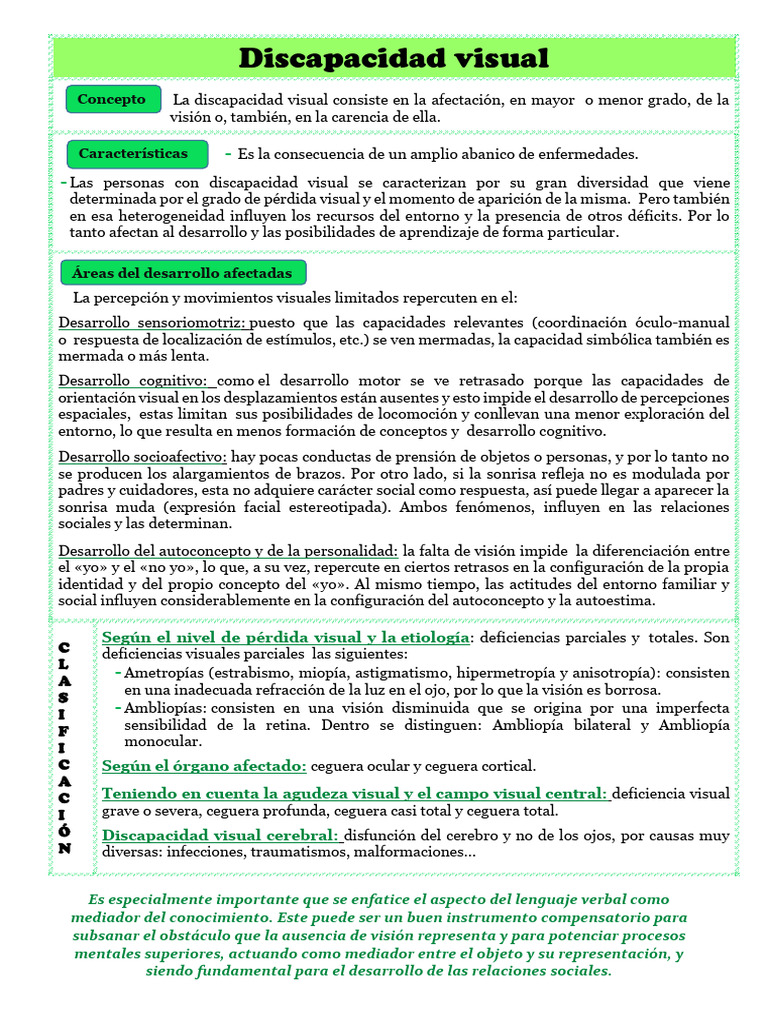 Discapacidad Visual | PDF | Percepción visual | Discapacidad visual
