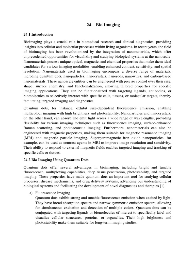 Nanomaterials in Bioimaging Techniques | PDF | Medical Imaging | Microscopy