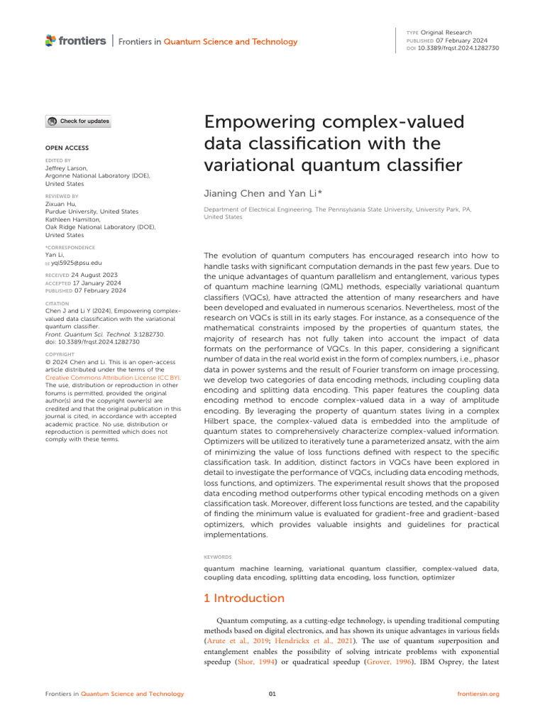 Empowering Complex Valued Data Classification With The Variational Quantum Classifier Download 1779