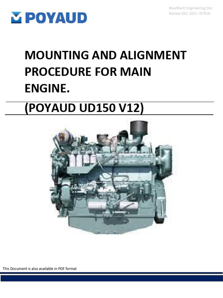 Mounting and Alignment Procedure For Main Engine Print 1 | PDF | Screw ...