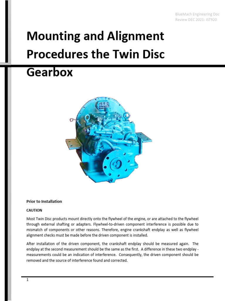 Gearbox Alignment Procedure | PDF | Machines | Mechanical Engineering