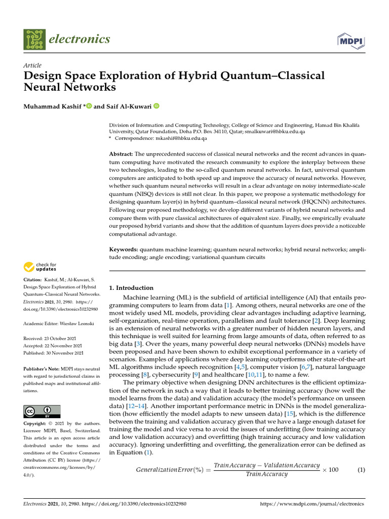Design Space Exploration of Hybrid Quantum-Classical | PDF | Deep Learning | Artificial Neural ...