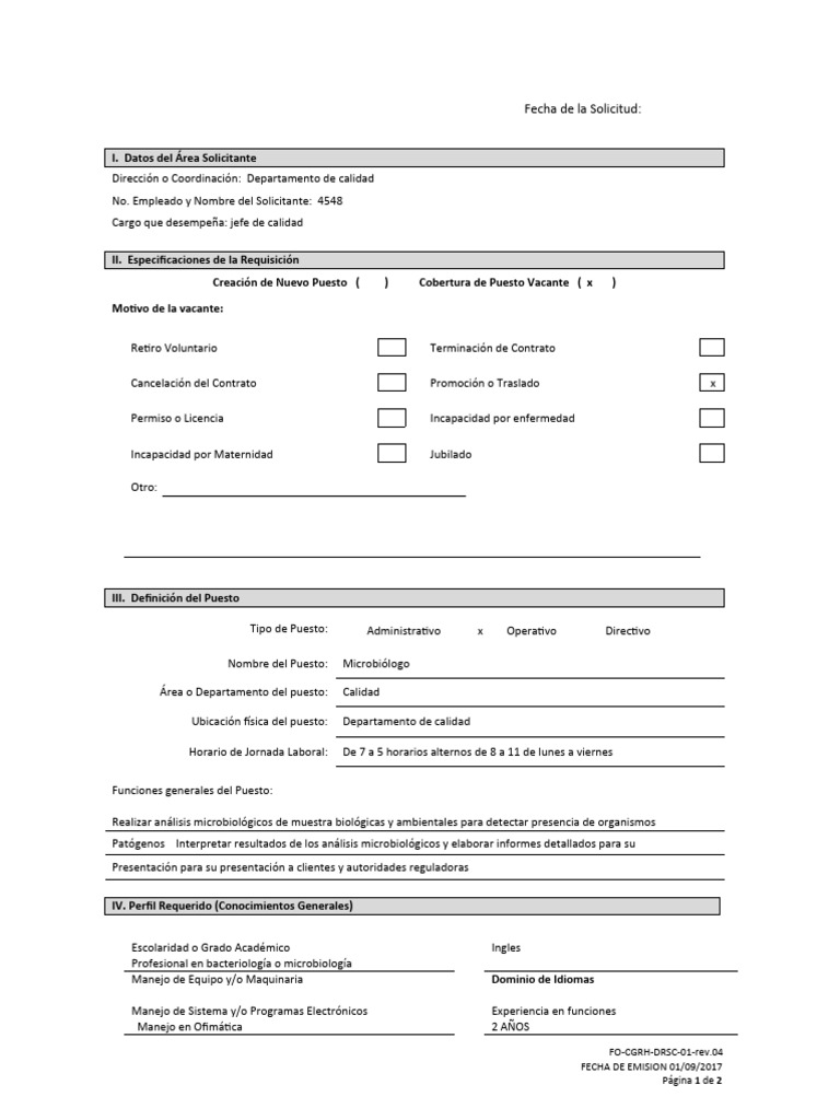 Formato de Requisicion de Personal Administrativo | PDF | Gestión de ... Formato de Requisicion de Personal Administrativo | PDF | Gestión de ...