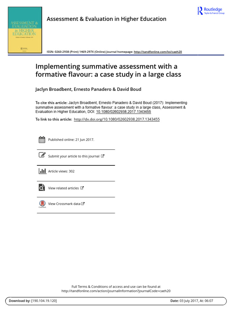 Summative Assessment in Large Classes | PDF | Educational Assessment ...
