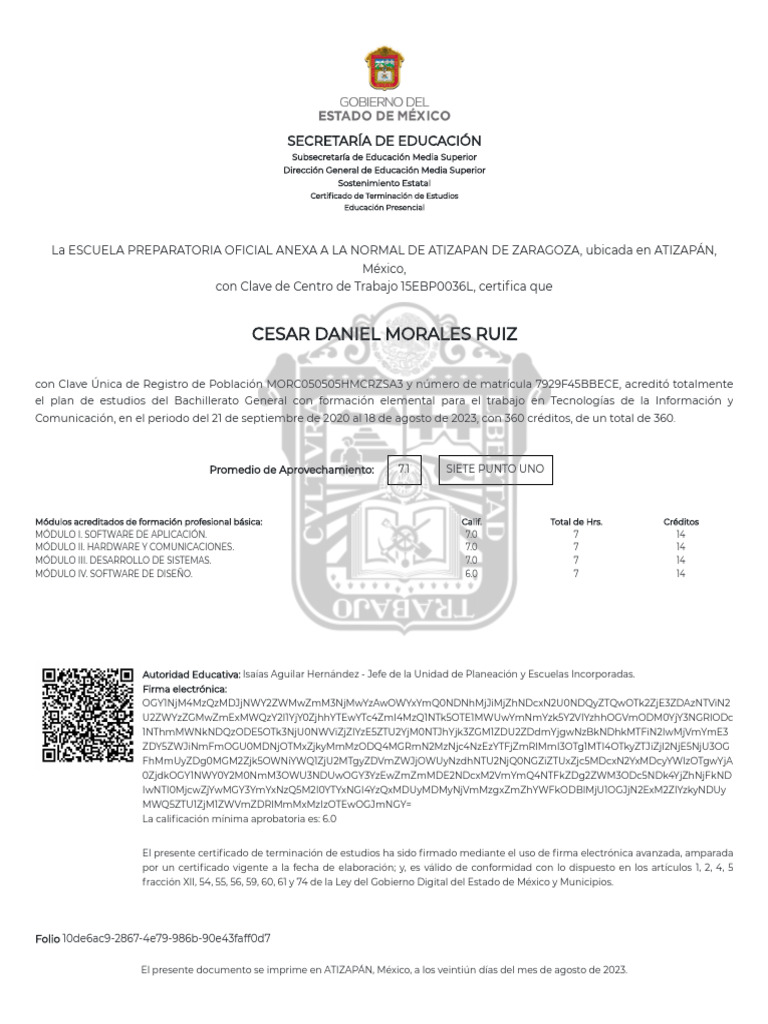 Certificado de Bachillerato en TIC | PDF | Pensamiento | Plan de estudios